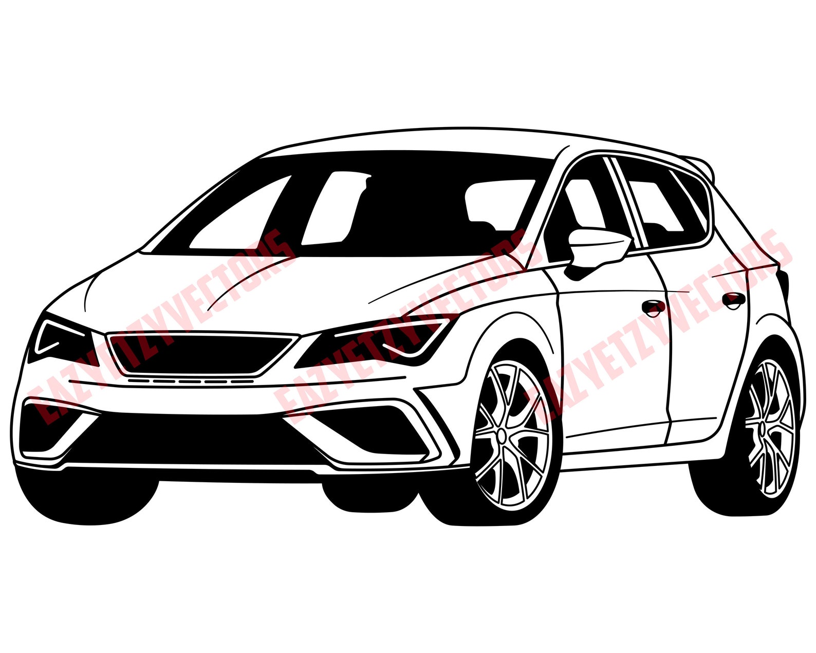 SEAT Leon Cupra MK3 Vector Drawing Hot Hatchback - Etsy