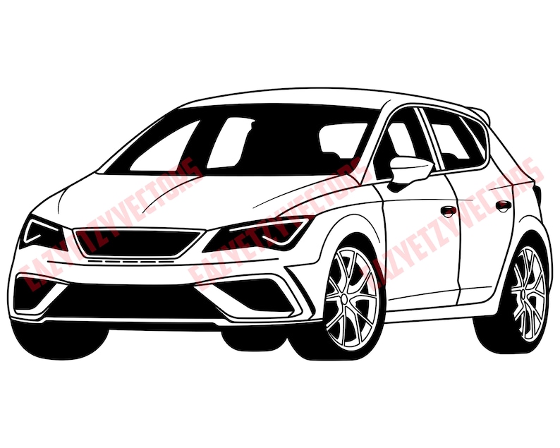 SEAT Leon Cupra MK3 Vector Drawing Hot Hatchback - Etsy