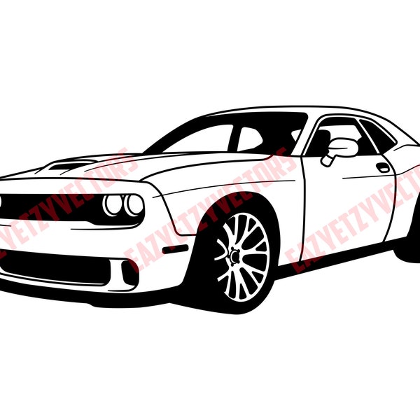 Dodge Challenger Svg - Etsy