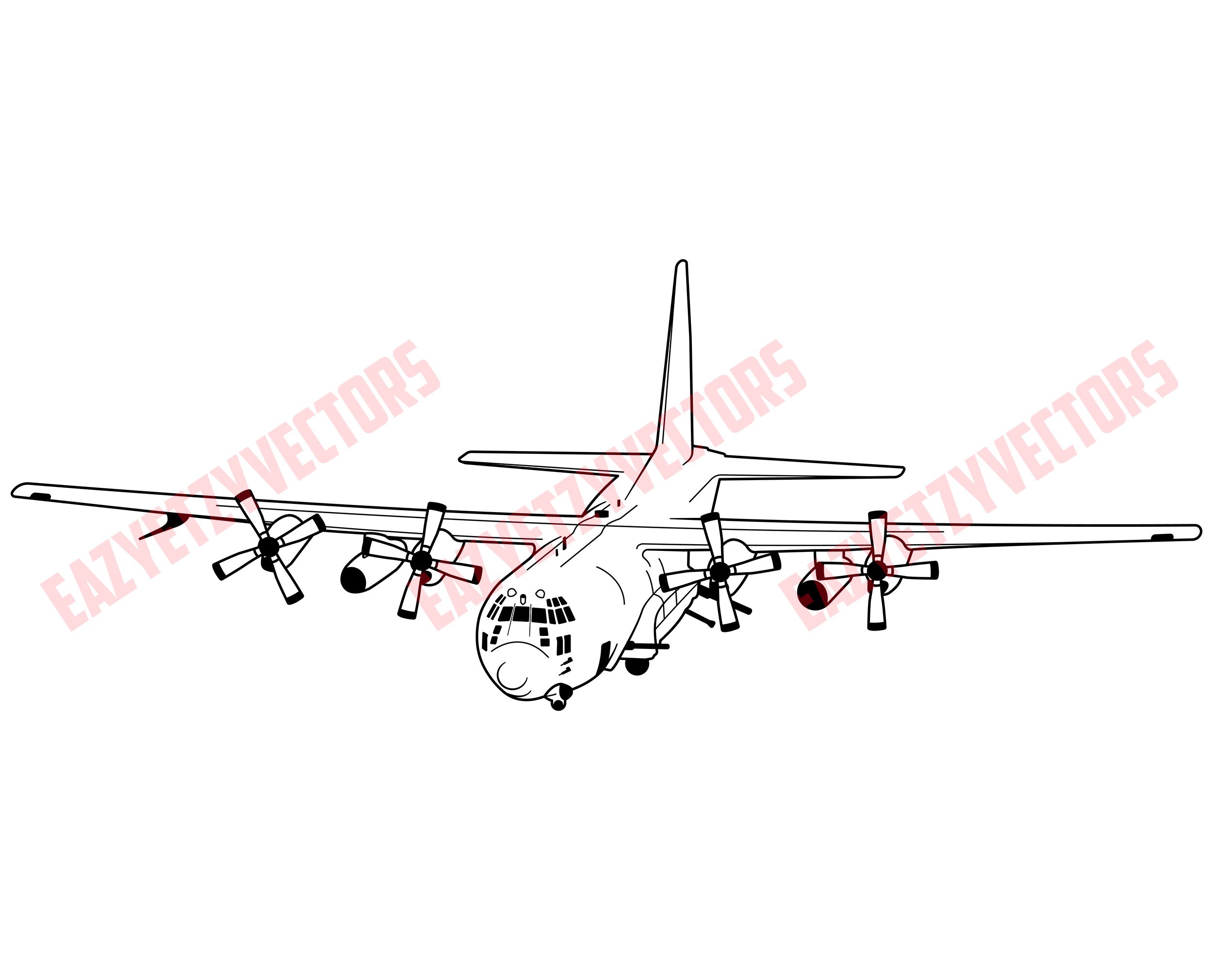 AC-130 Gunship Lockheed Vector File Military Aircraft - Etsy