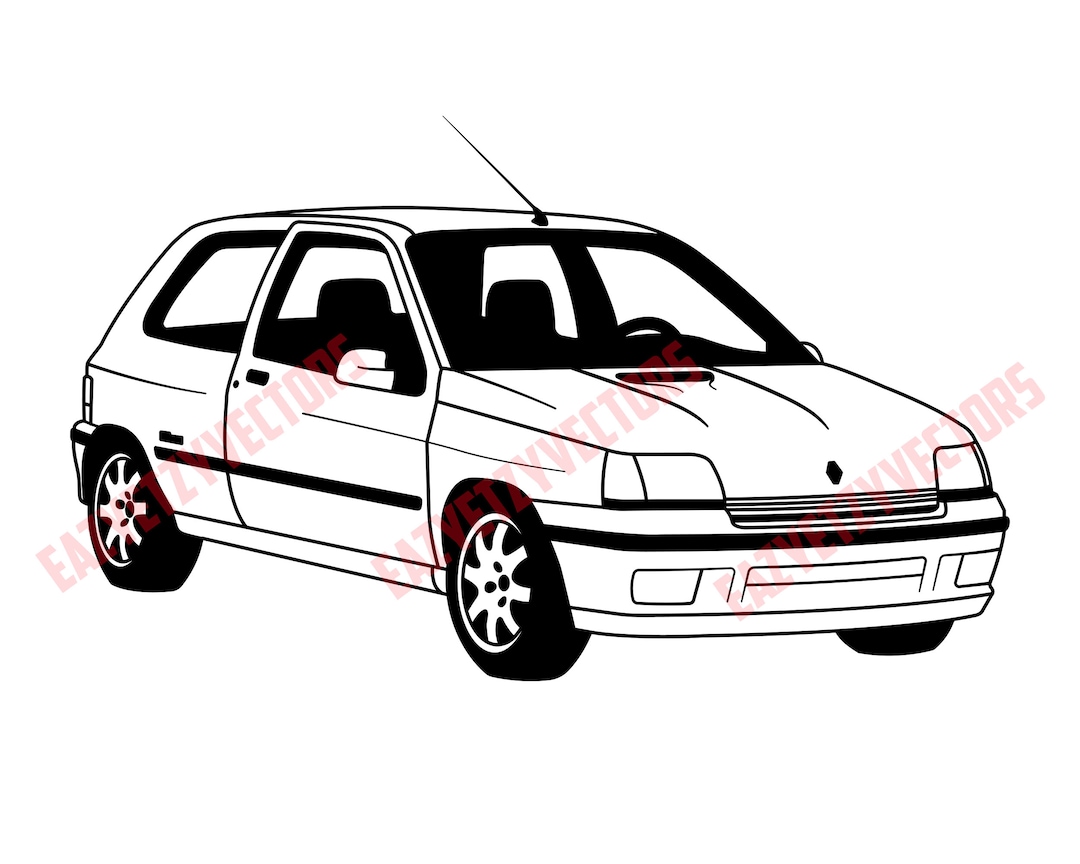 Renault Clio Williams Vector Drawing - Etsy