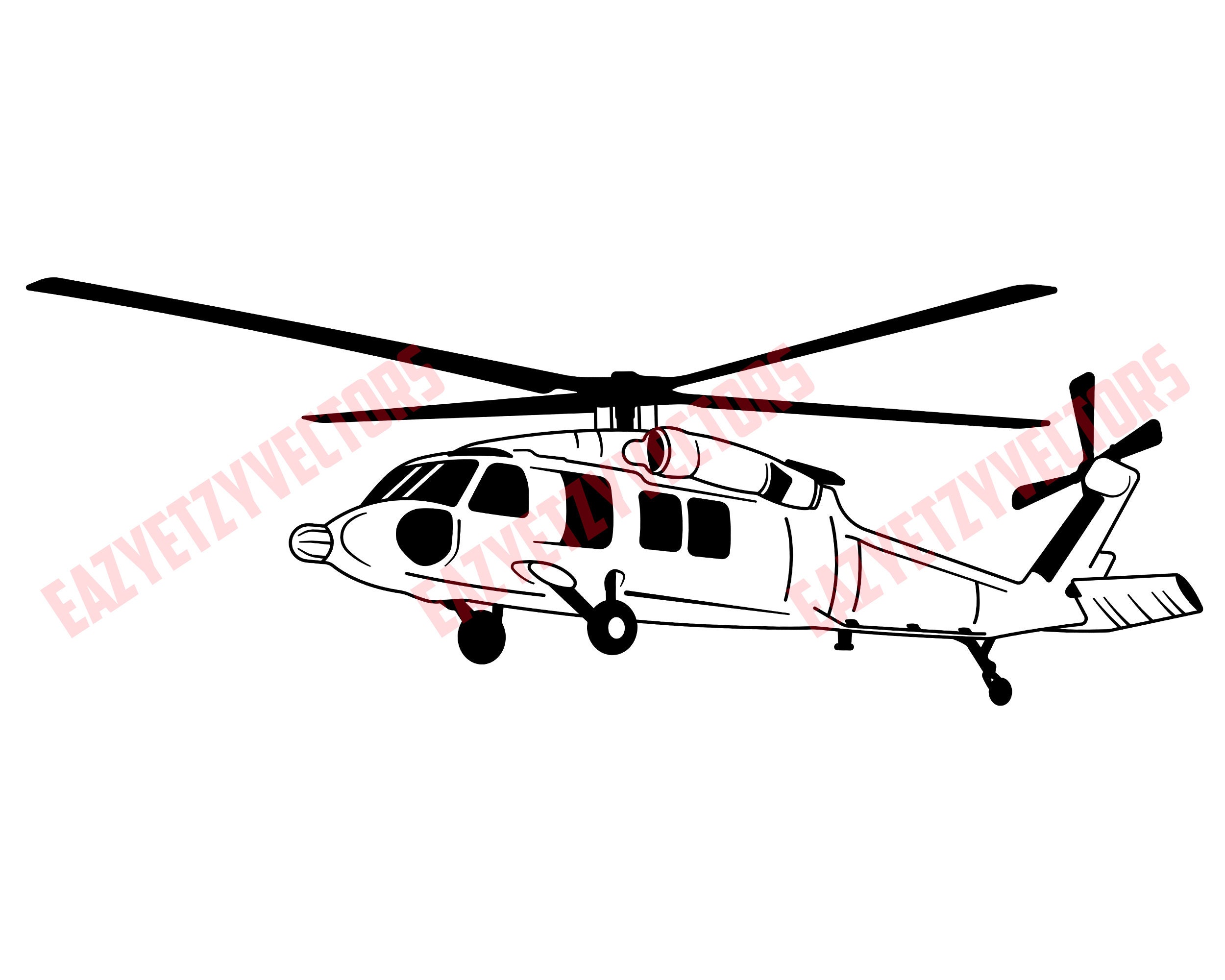 Sikorsky UH-60 Black Hawk Vector Drawing - Etsy