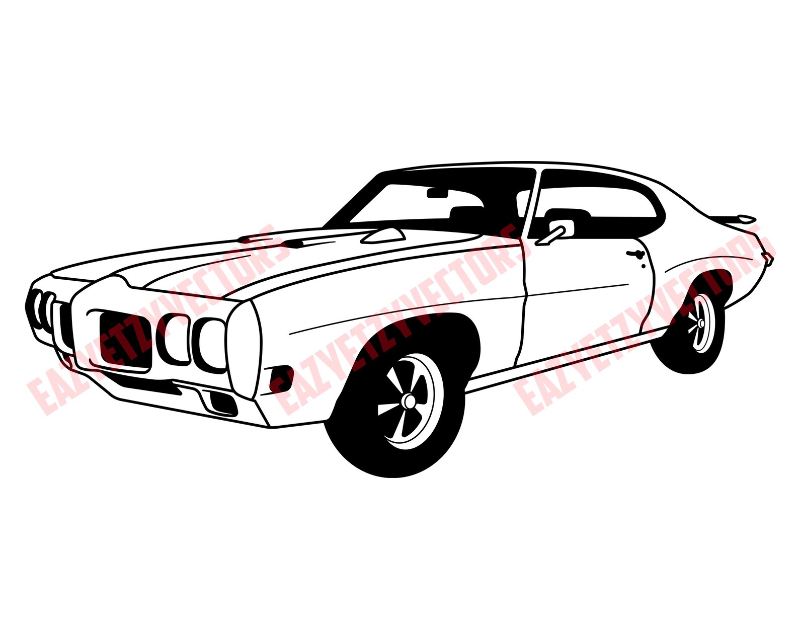 1970 Pontiac GTO Vector File Drawing American Muscle - Etsy UK