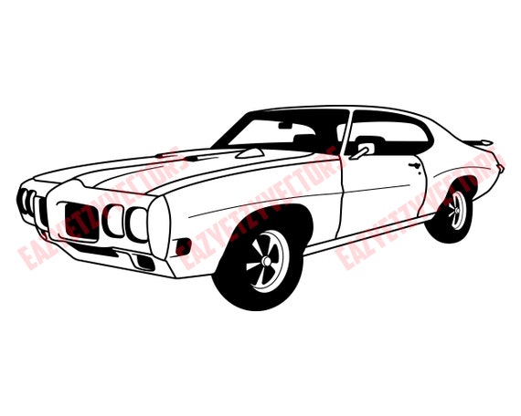 1970 Pontiac GTO Vector File Drawing American Muscle - Etsy