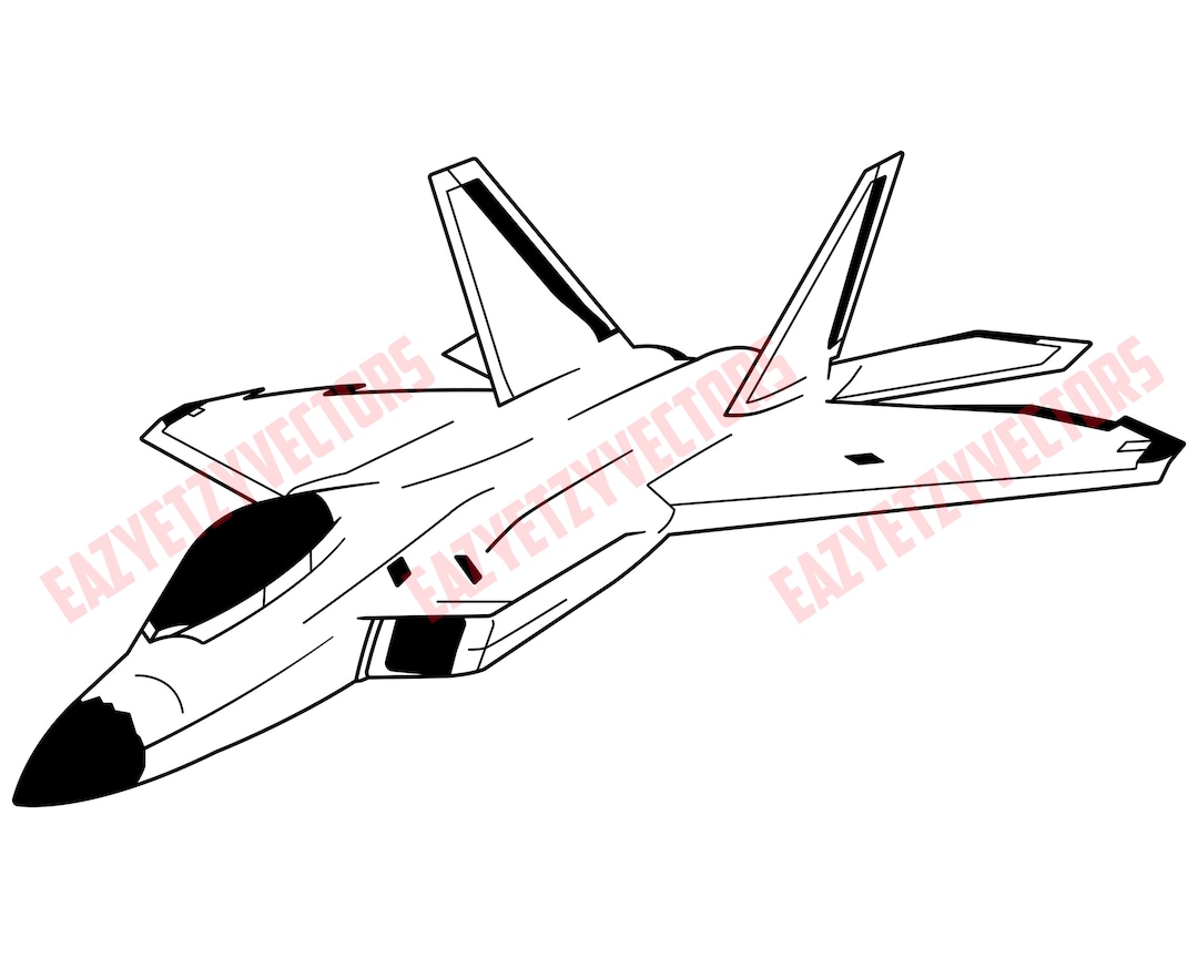 Lockheed F22 Raptor Vector File Drawing Fighter - Etsy UK