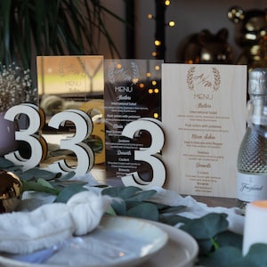 Custom Table Number With Menu, Personalised Table Number and Wedding ...