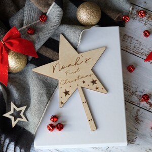 Personalised Christmas Tree Topper, Star Christmas Tree Topper, Tree ...