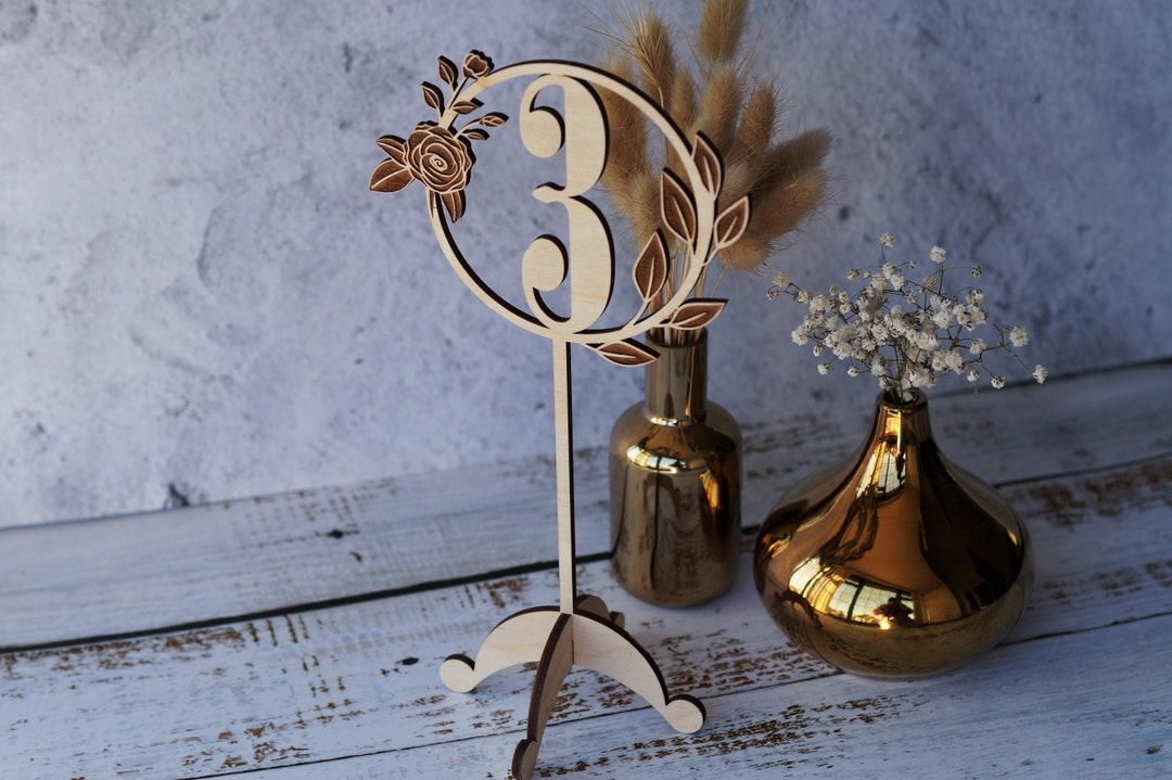Freestanding Wedding Numbers, Fancy Wood Table Numbers, Laser Cut Table ...
