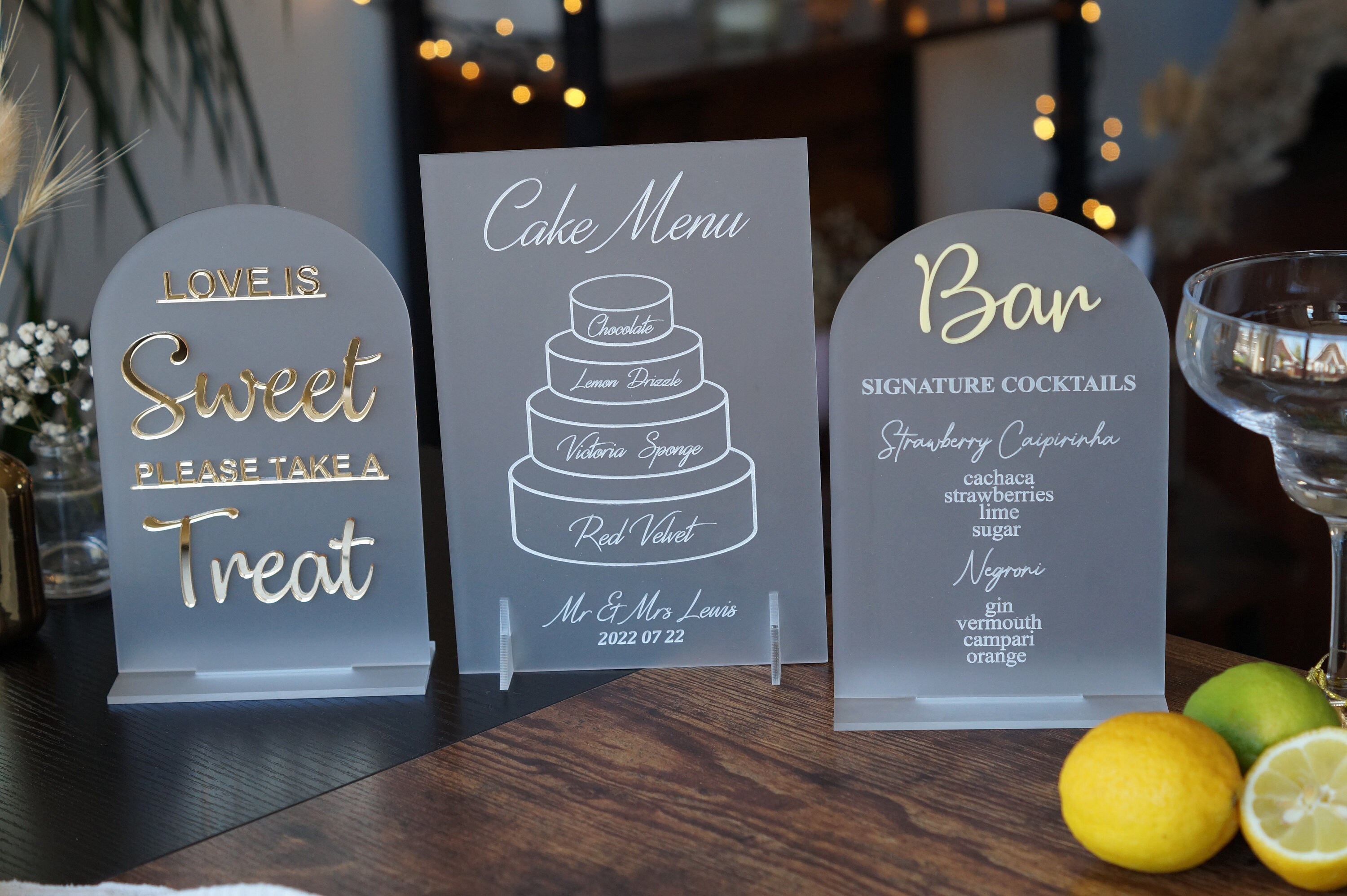 Personalised Wedding Cake Menu Sign Wedding Cake Flavour - Etsy