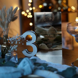 Custom Table Number With Menu, Personalised Table Number and Wedding ...