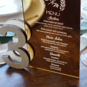 Custom Table Number With Menu, Personalised Table Number and Wedding ...