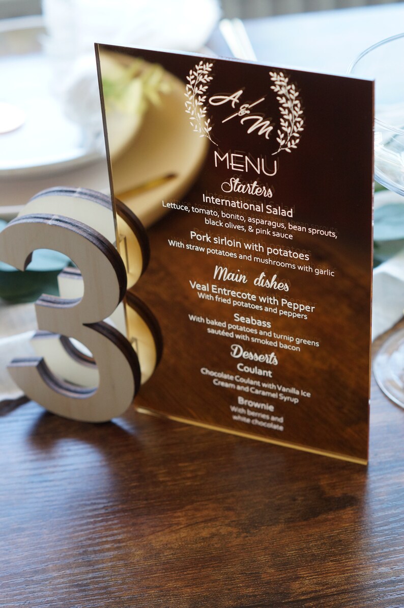 Custom Table Number With Menu Personalised Table Number and - Etsy UK