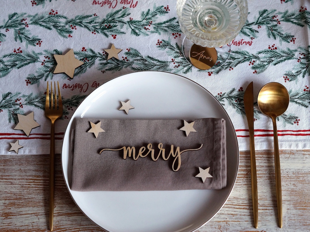 Wooden Christmas Confetti, Stars Table Confetti, Christmas Table ...