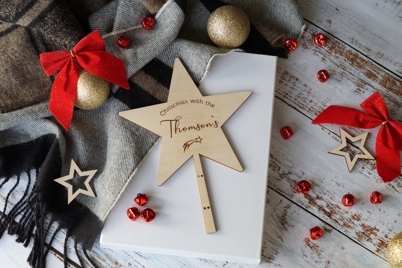 Personalised Christmas Tree Topper, Star Christmas Tree Topper, Tree ...