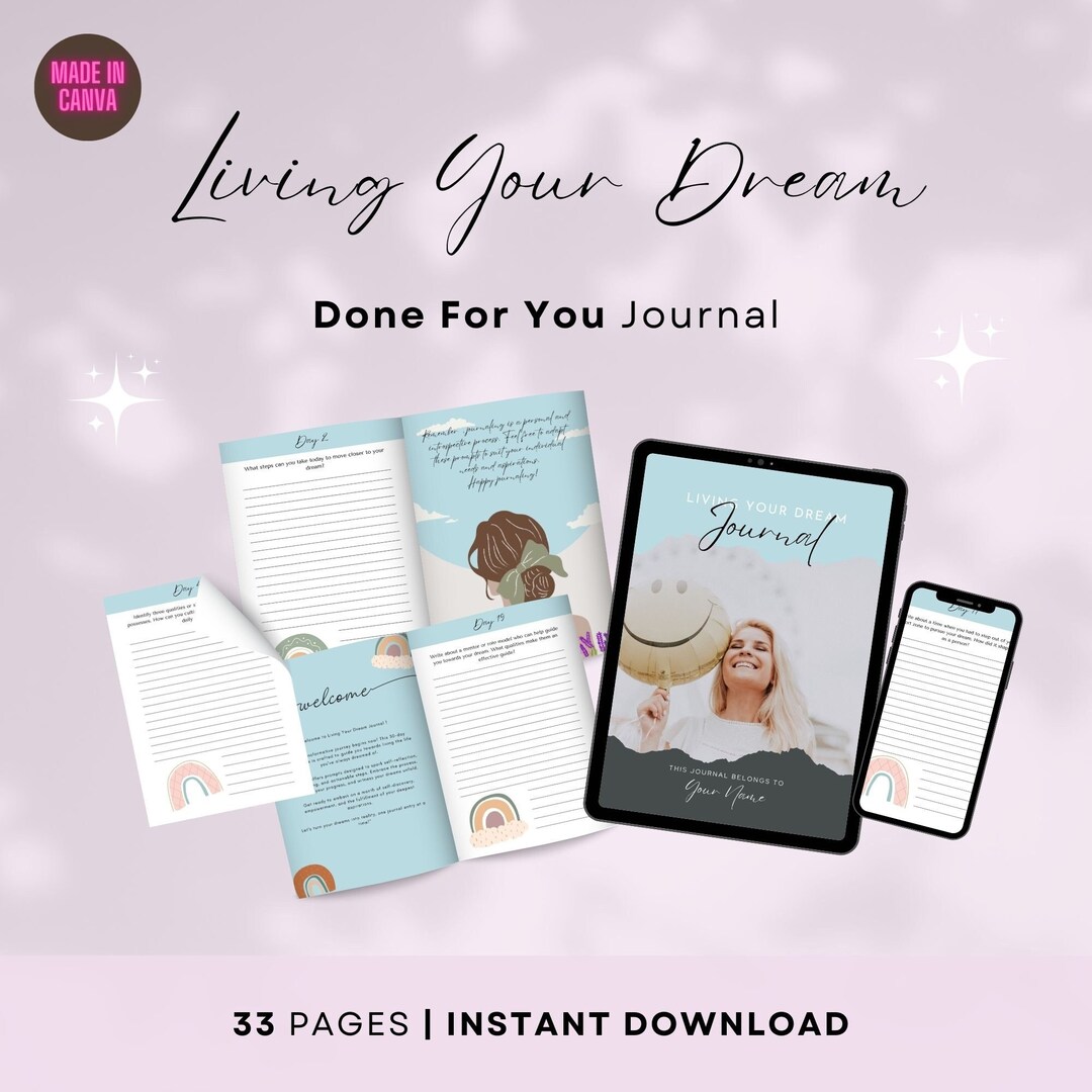 Living Your Dream Journal, Done for You Coaching Program, Spiritual ...