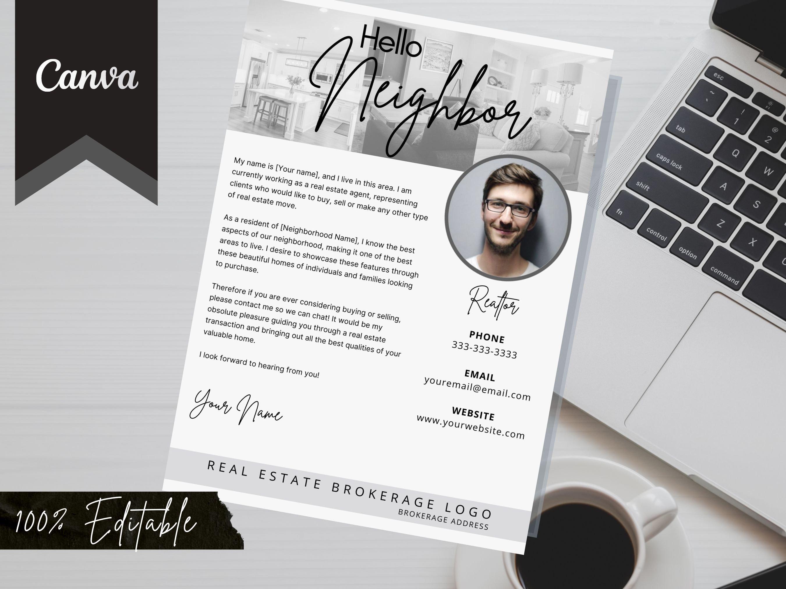 Real Estate New Agent Introduction Letter Flyer Template | Realtor ...