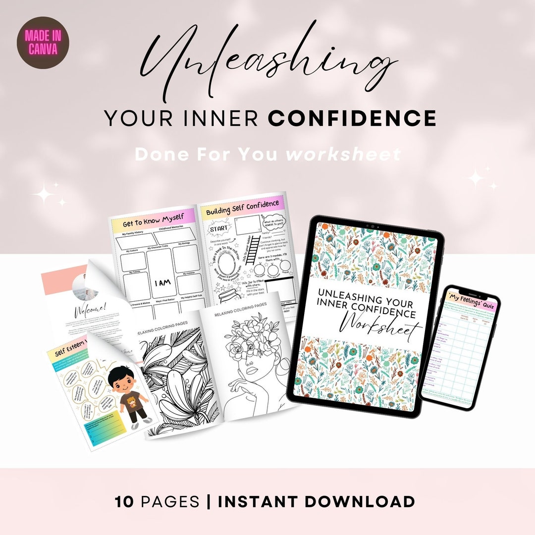 Self Confidence Workbook, Self Esteem, Lead Magnet, Done for You Course, Coaching Program, PLR ...