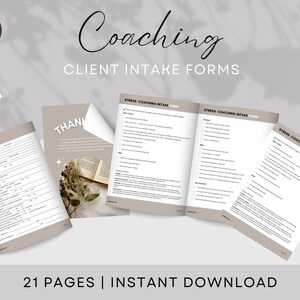 Client Coaching Intake Forms for Coaches, Therapist, Coaching Form ...