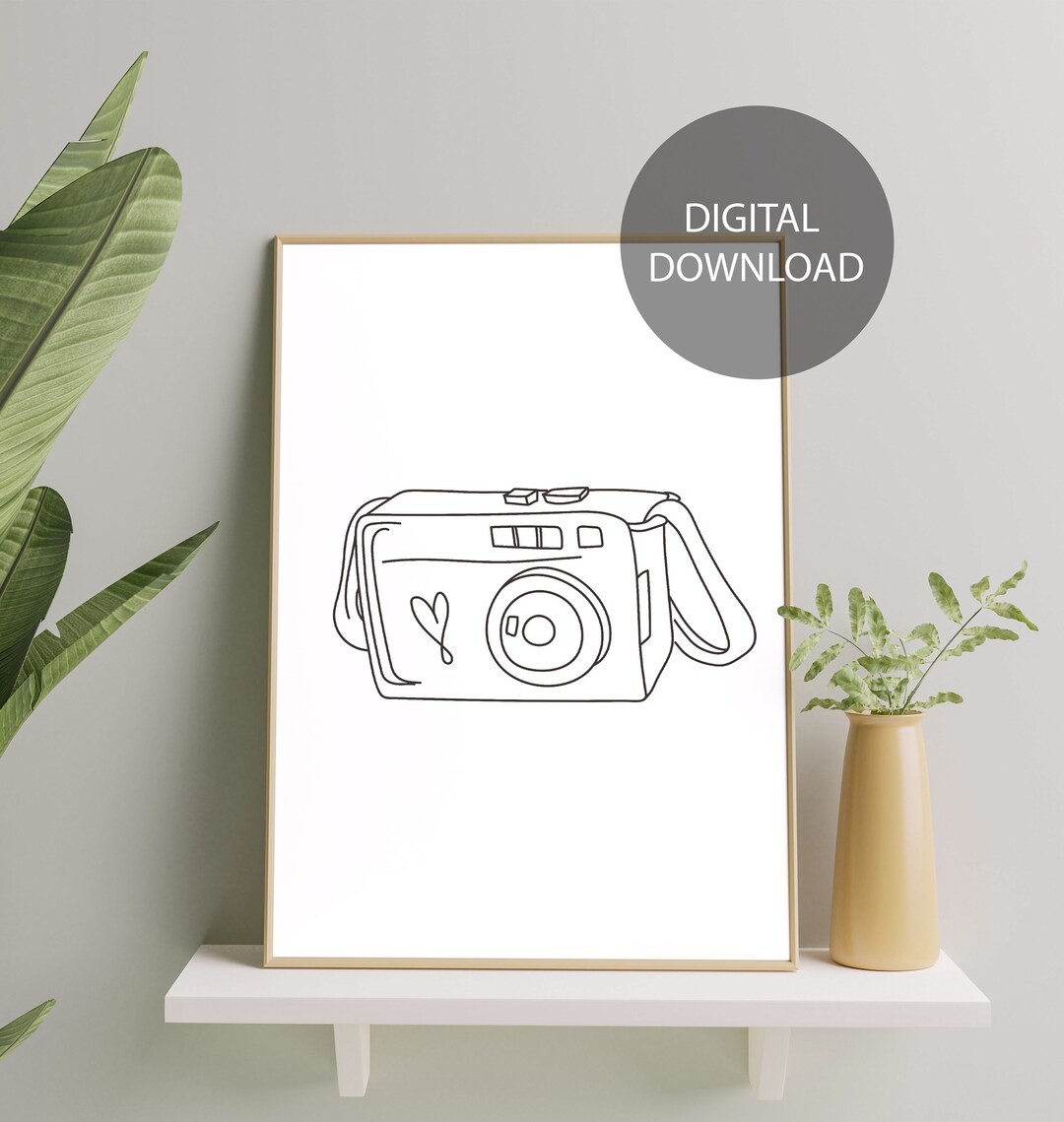 Camera Line Art Print Camera Minimalist Wall Art Camera - Etsy