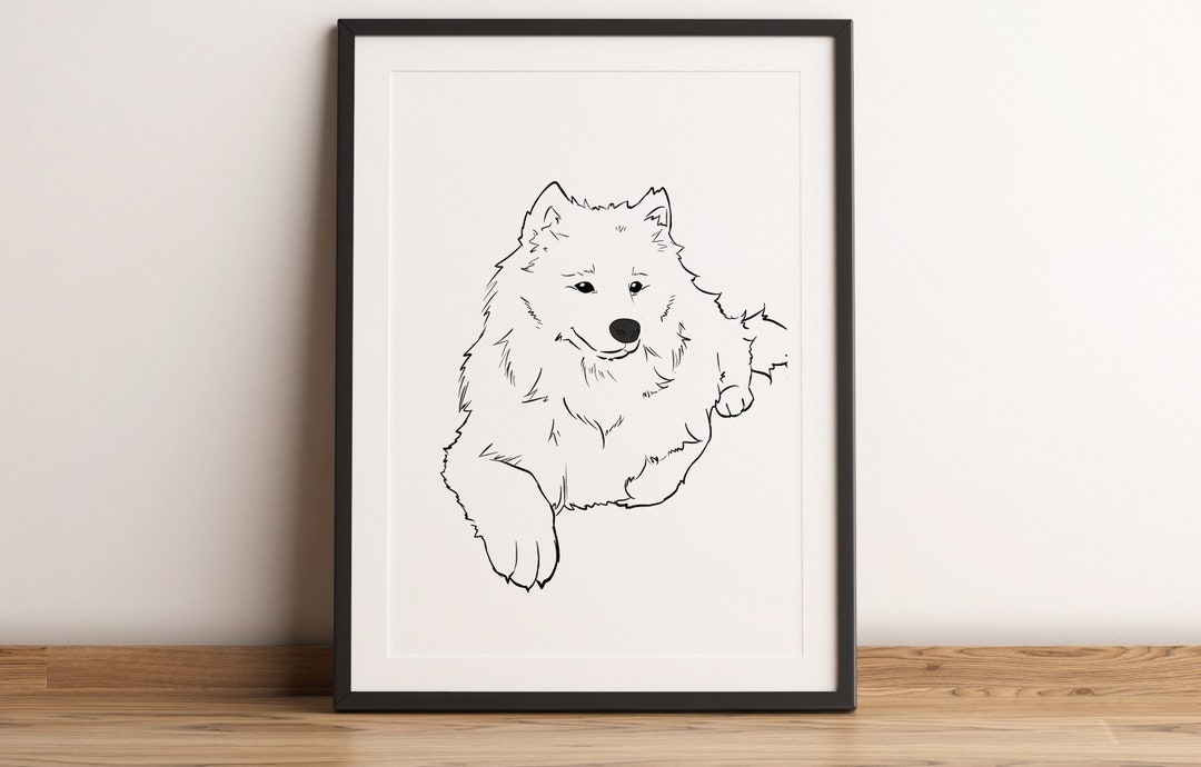 Custom Line Dog Portrait, Printable Pet Portrait, Custom Pet Line Art ...
