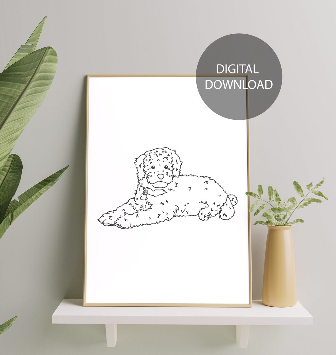 Cavapoo Line Art Print Cavapoo Minimalist Wall Art Printable - Etsy