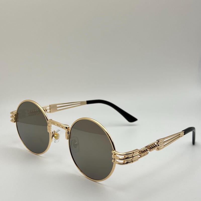 Round Frame Black Gold - Etsy