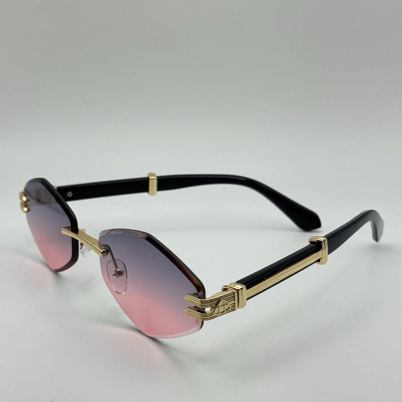 Geometric Rimless Glasses - Etsy