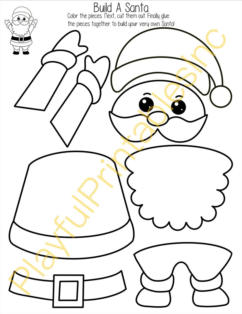 Build-a-santa Cut & Glue Activity Page - Etsy