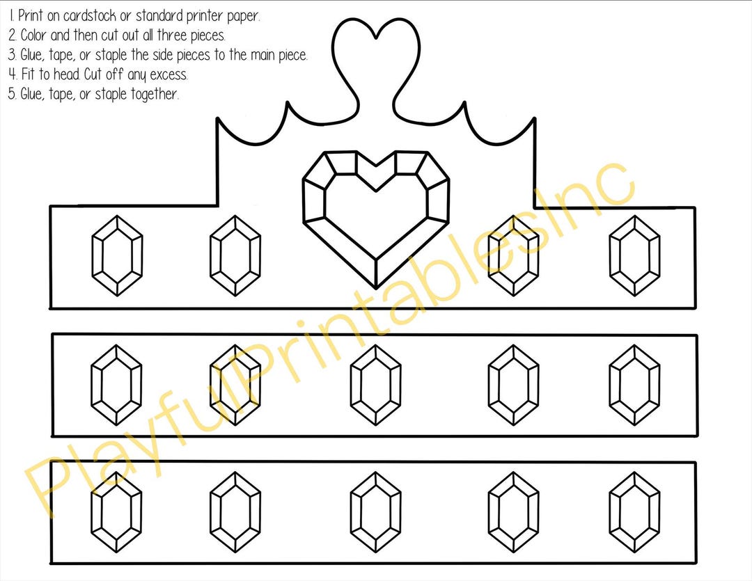 DIY Valentine’s Day Paper Crown: Heart-themed Printable Craft - Etsy