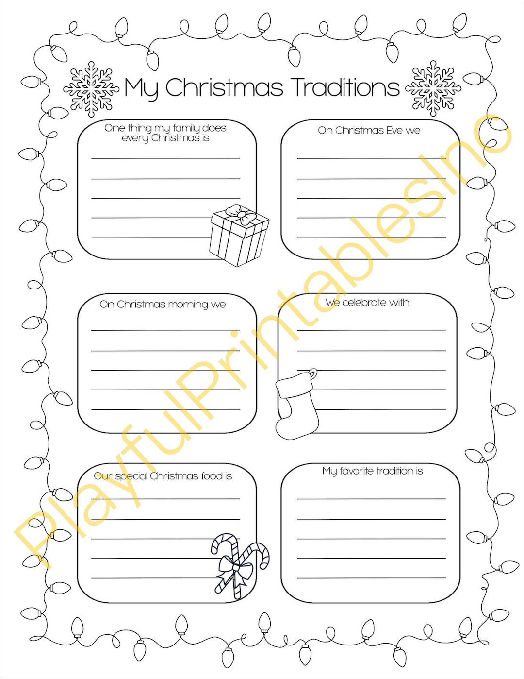 My Christmas Traditions Writing & Coloring Activity PDF - Etsy