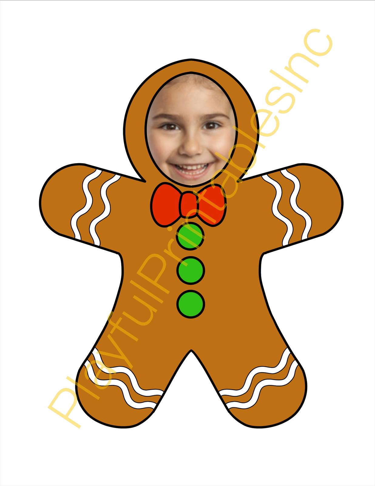 Personalized Gingerbread Man Face Insert & Coloring Page - Etsy