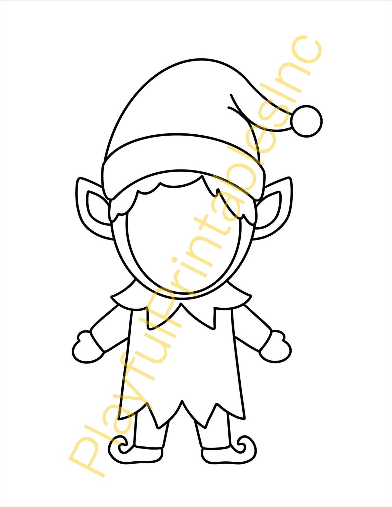 Personalized Boy Elf Face Insert & Coloring Page - Etsy