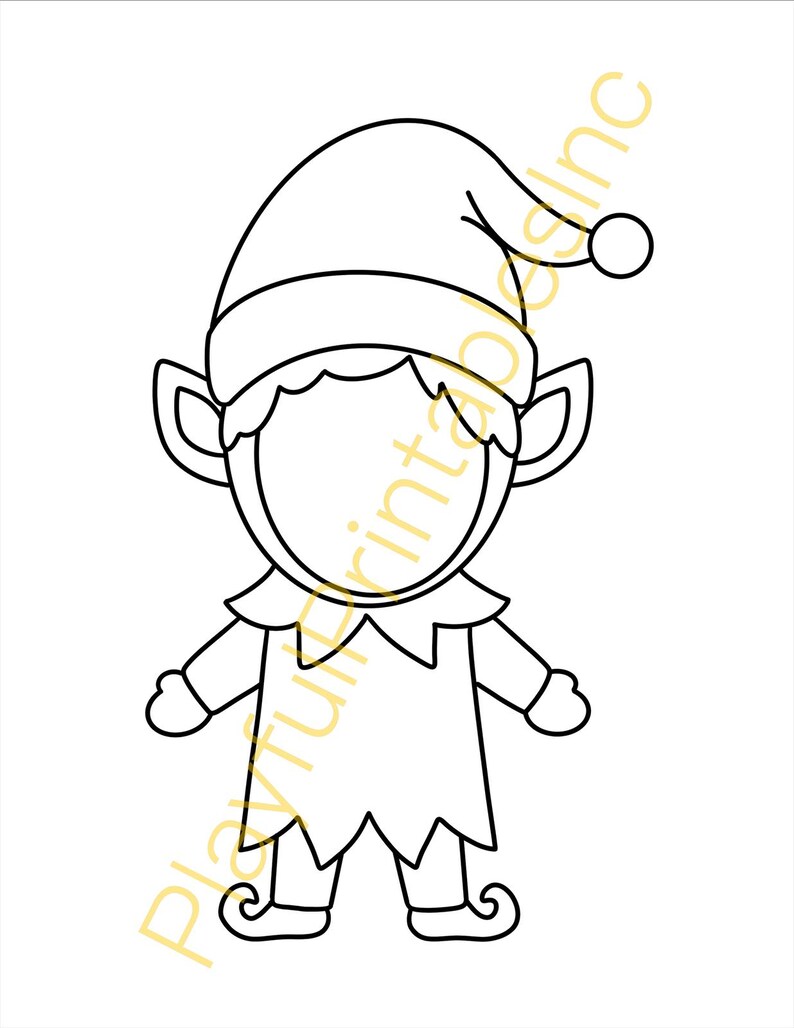 Personalized Boy Elf Face Insert & Coloring Page - Etsy Canada