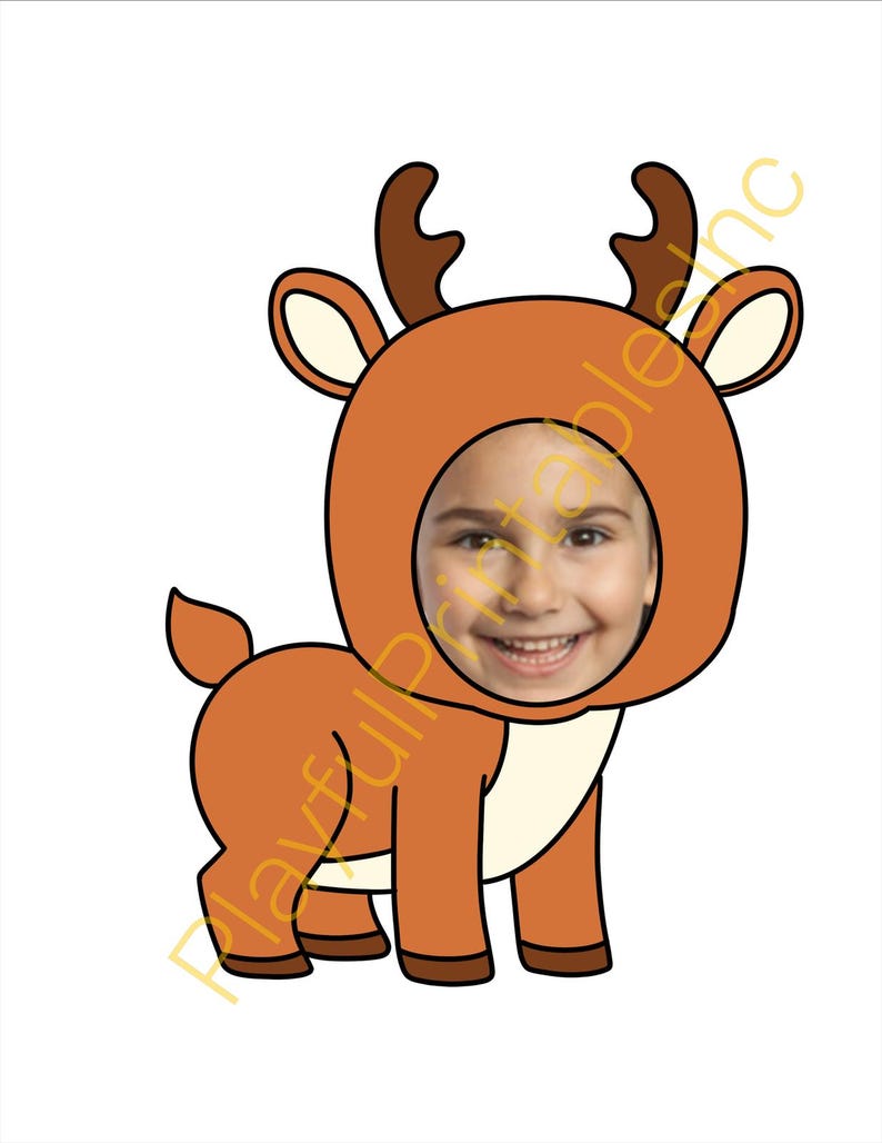 Personalized Reindeer Face Insert & Coloring Page - Etsy UK