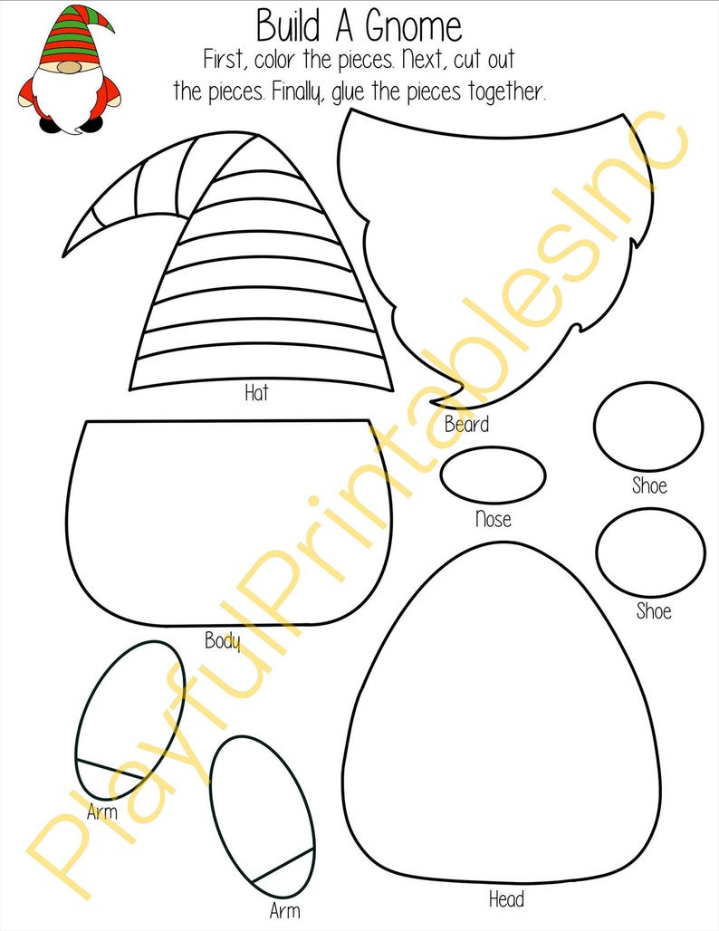 Build a Gnome Printable Craft - Etsy