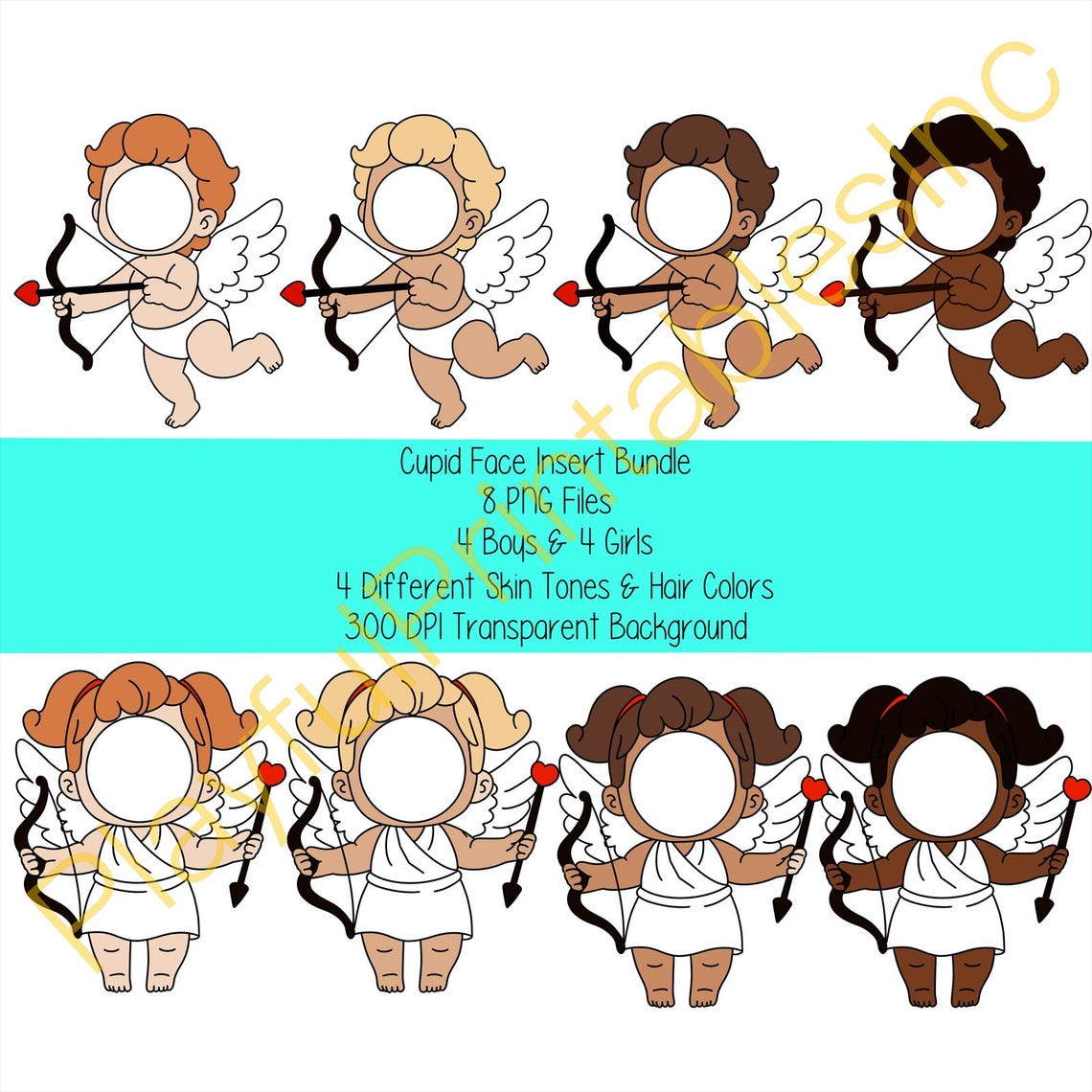 Personalized Cupid Face Insert PNG Bundle - Etsy