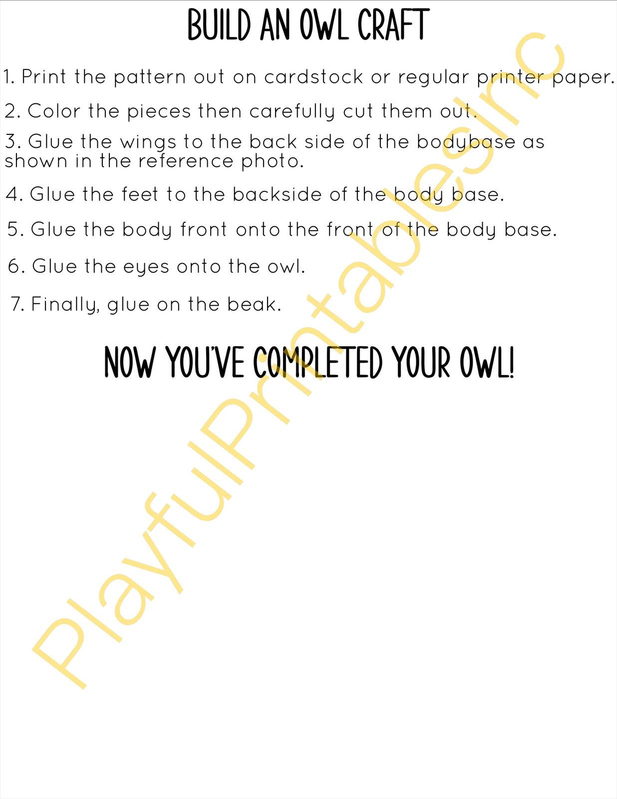 Build an Owl Craft: Heart-shaped Valentine’s Day Printable PDF - Etsy
