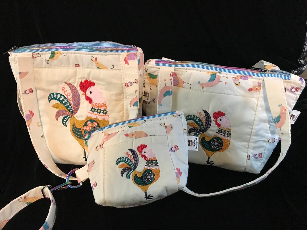 Quilted Roosters Project Bag Set - Etsy