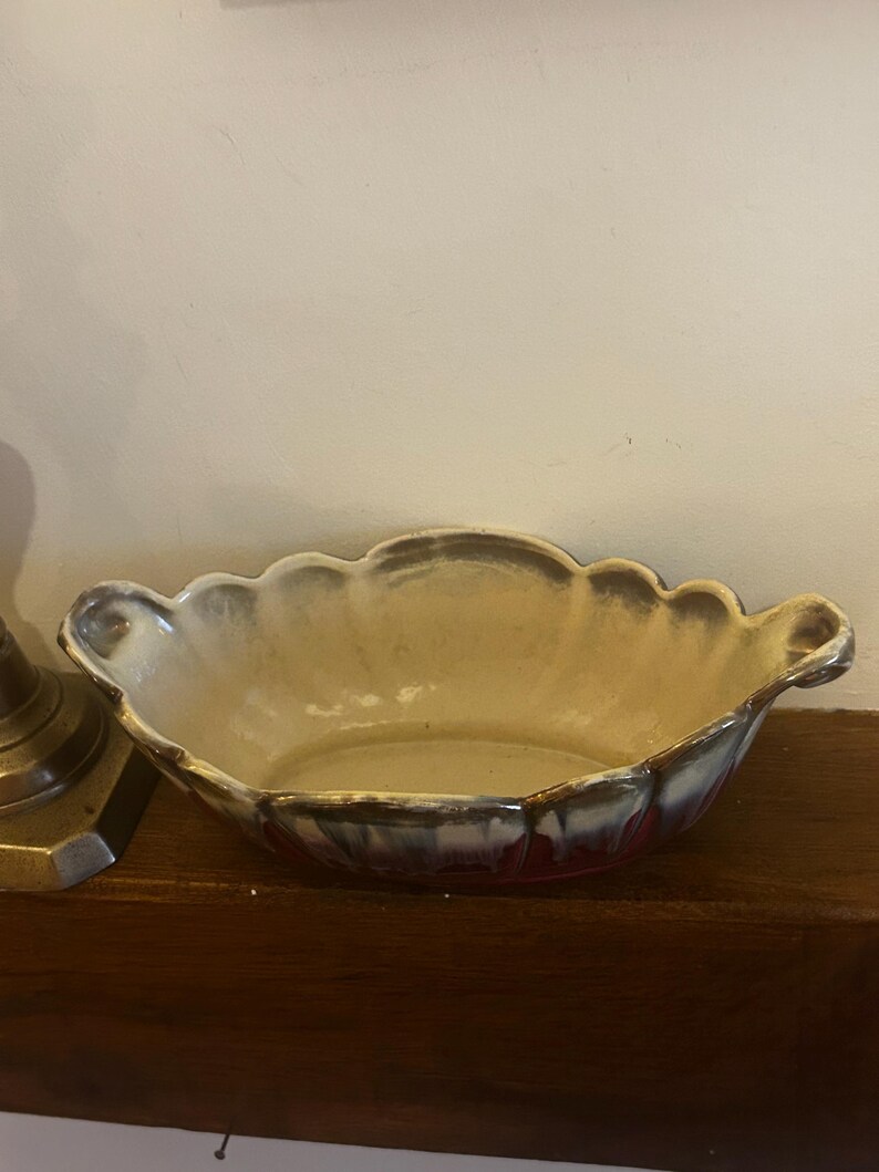 Small West German Fat Lava Multi Use Ceramic Dish Maroon Gold - Etsy UK