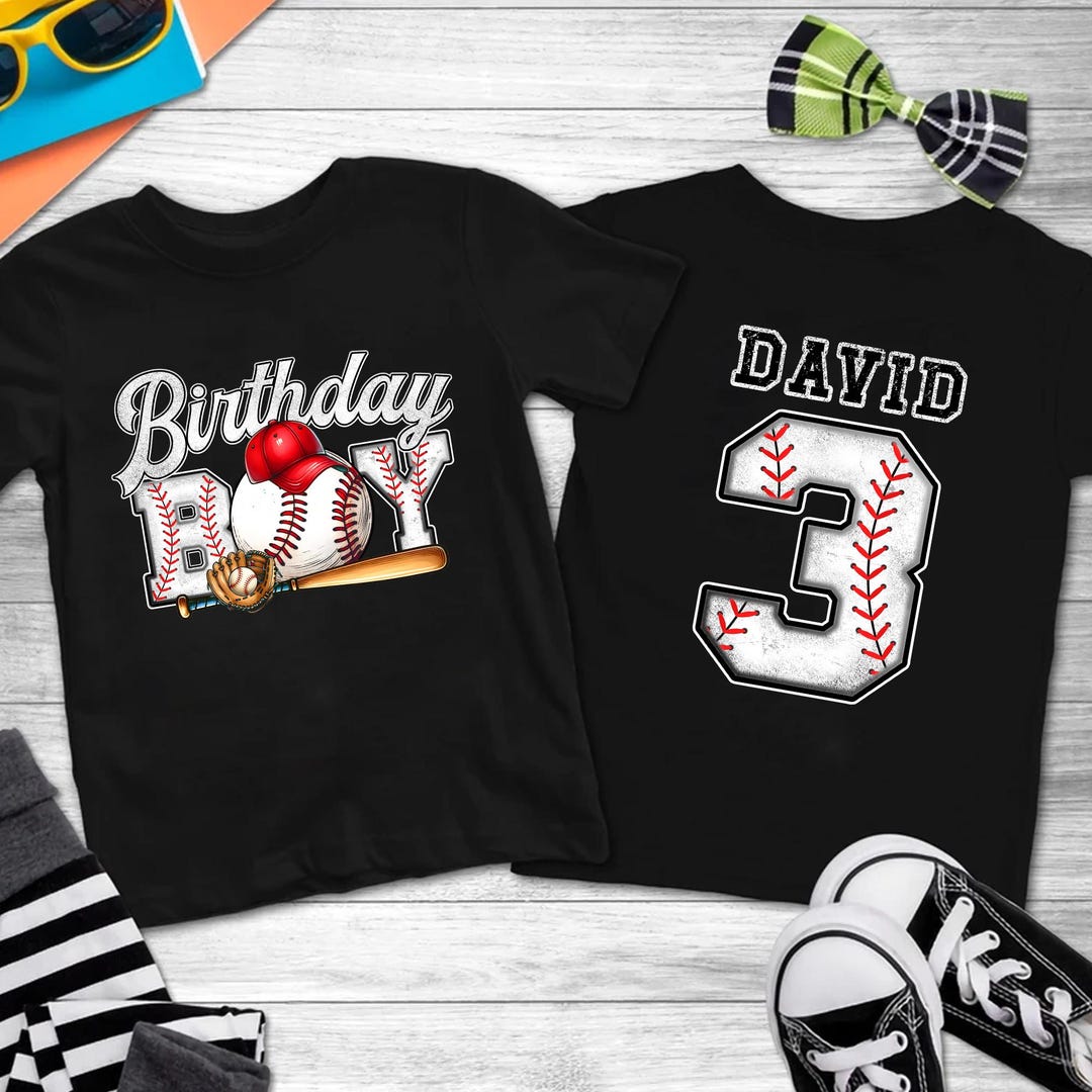 Custom Birthday Boy Baseball Shirt, Baseball Birthday Shirt, Boy ...