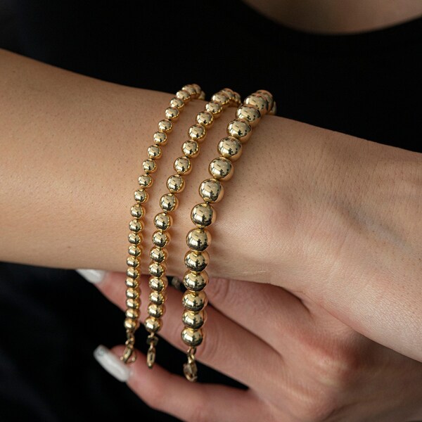 Gold Ball Bracelet - Etsy