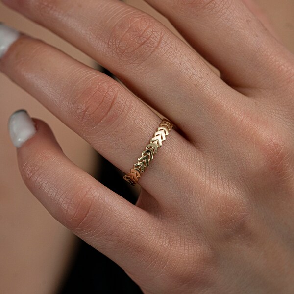 Chevron Ring - Etsy