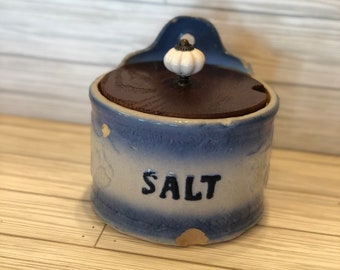 Stoneware Salt Box - Etsy