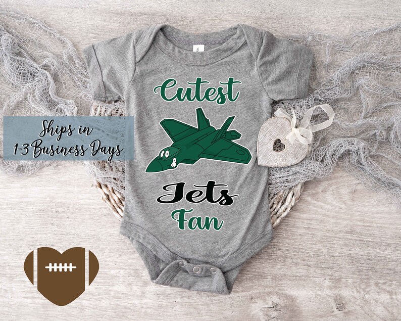 Cutest Jets Fan Babysuit Bodysuit. Personalized Football Fan Baby ...