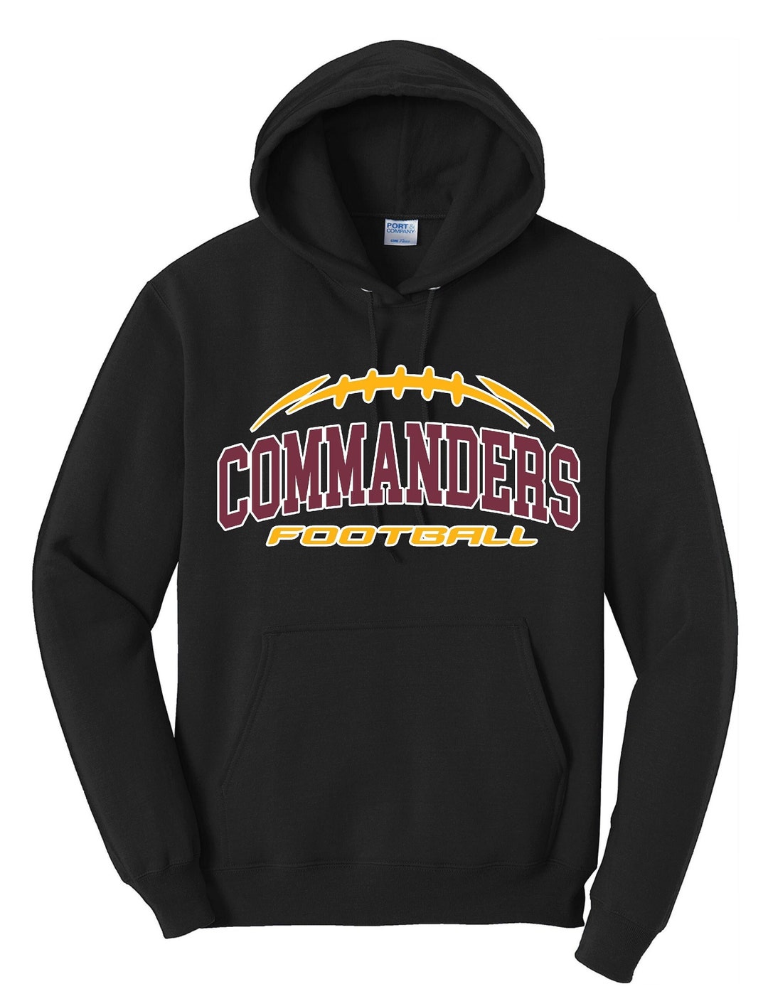 Commanders Football Hoodie, Sports Fan, Sports Gear, Cool Hoodie, Black ...