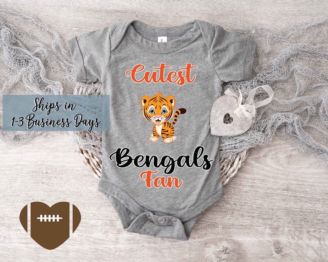 Cutest Bengals Fan Babysuit Bodysuit. Personalized Football Fan Baby ...