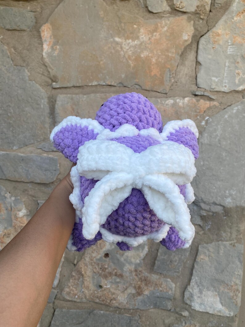 Turtle Bow Turtle Purple Turtle Plushie Crochet Gift for Her - Etsy