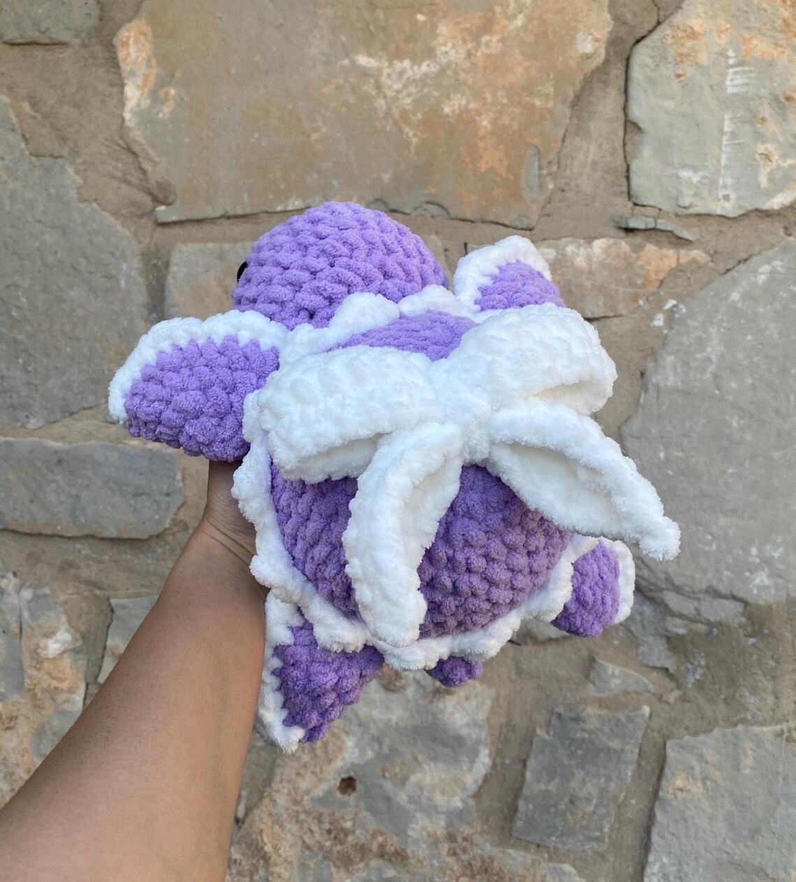 Turtle Bow Turtle Purple Turtle Plushie Crochet Gift for Her - Etsy