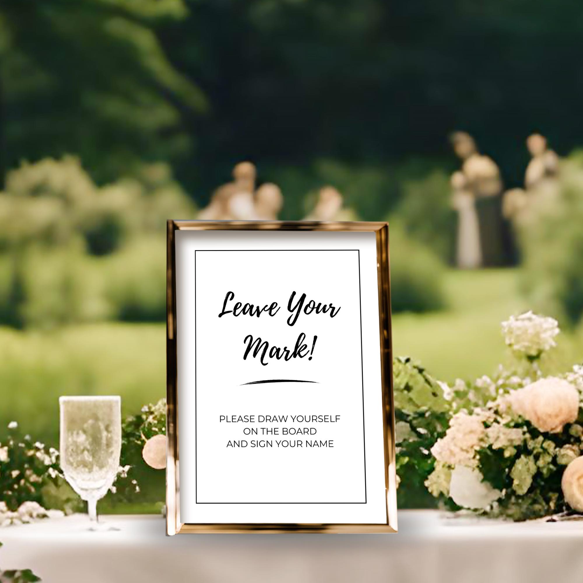 Wedding Guest Book Alternative DIY Unique Idea Guest Book Sign Drawing ...