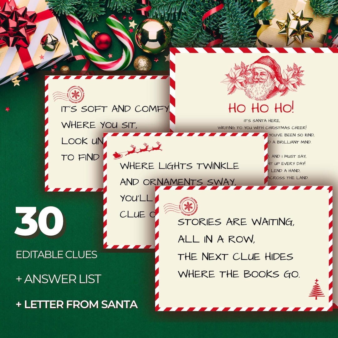 Indoor Christmas Treasure Hunt Printable Christmas Game Kids Christmas ...